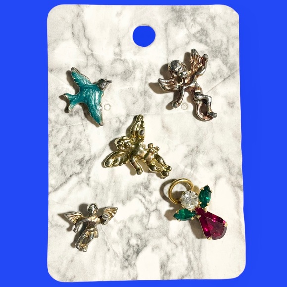 Vintage | Jewelry | Vintage Mini Variety Pin Set Angels Bird Gemstones ...